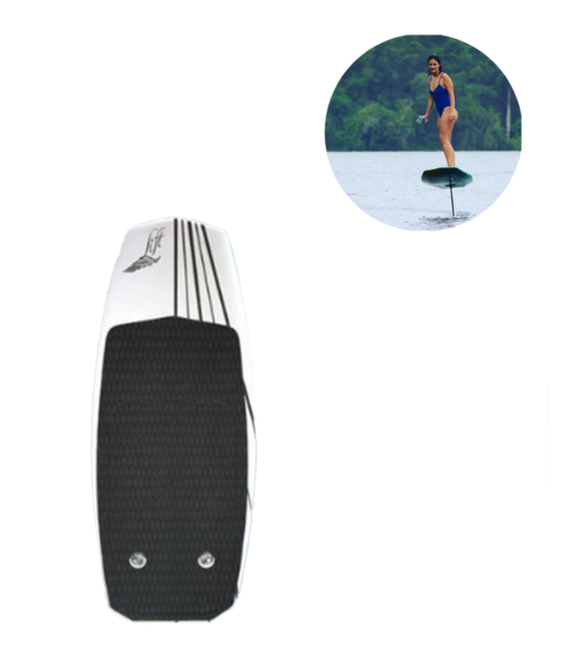 Electronic Surfboard fly over the water with the electric hydrofoil ...